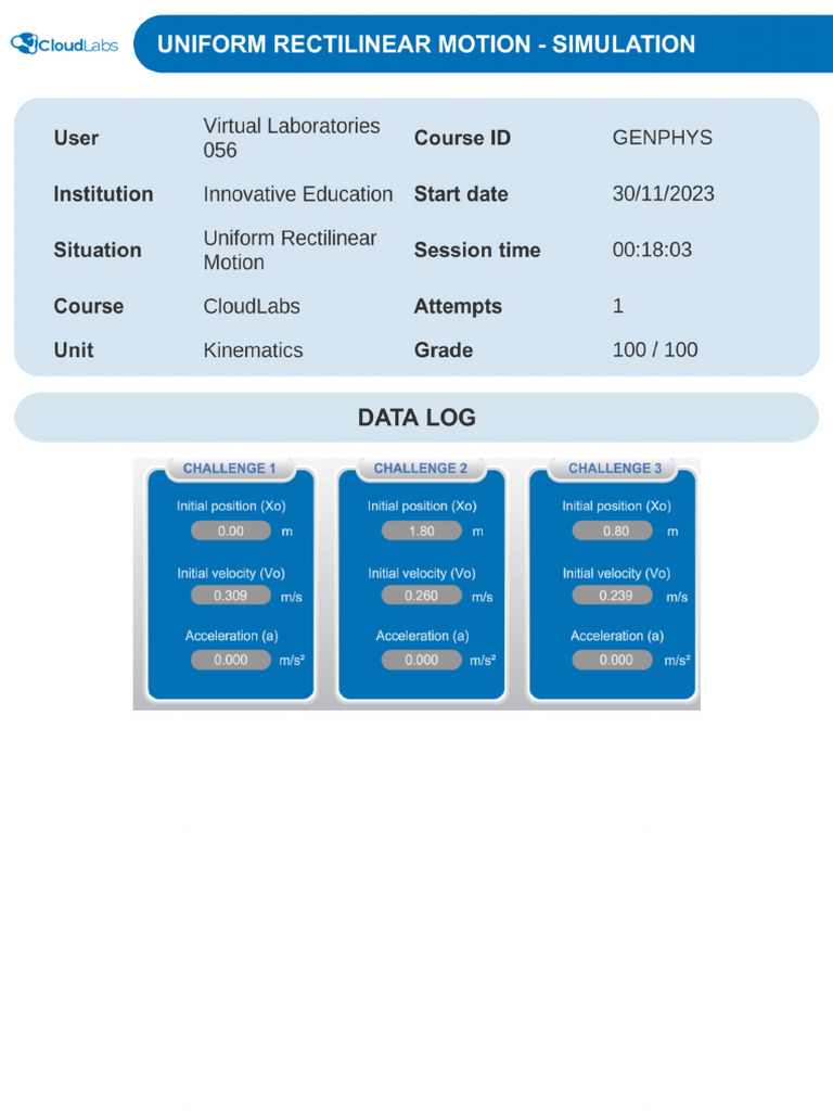 Uniform Rectilinear Motion | PDF