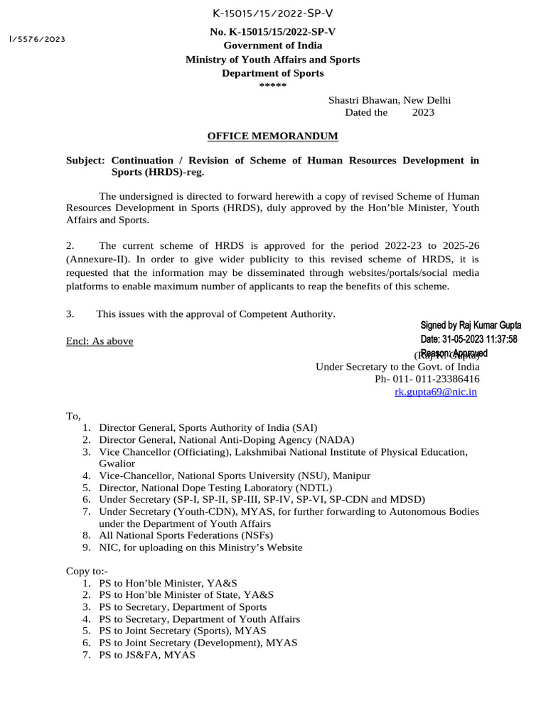 Final Revised Scheme of HRD S | PDF