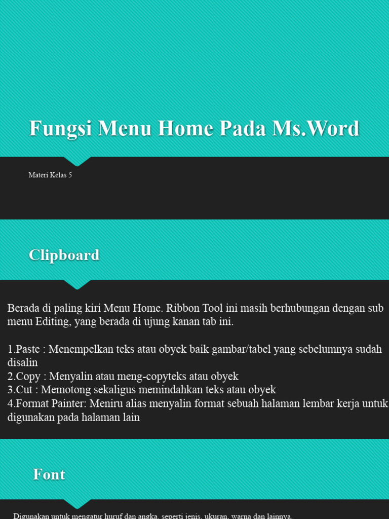 Fungsi Menu Ms - Word | PDF