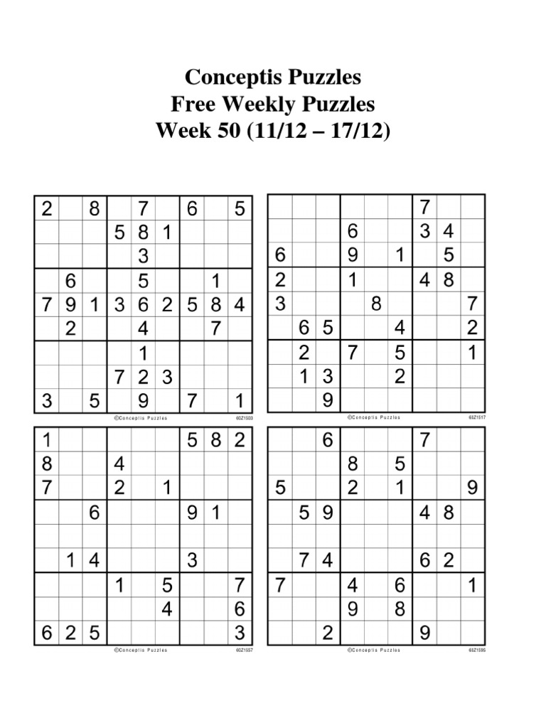 Conceptis Puzzles Week 50 | PDF