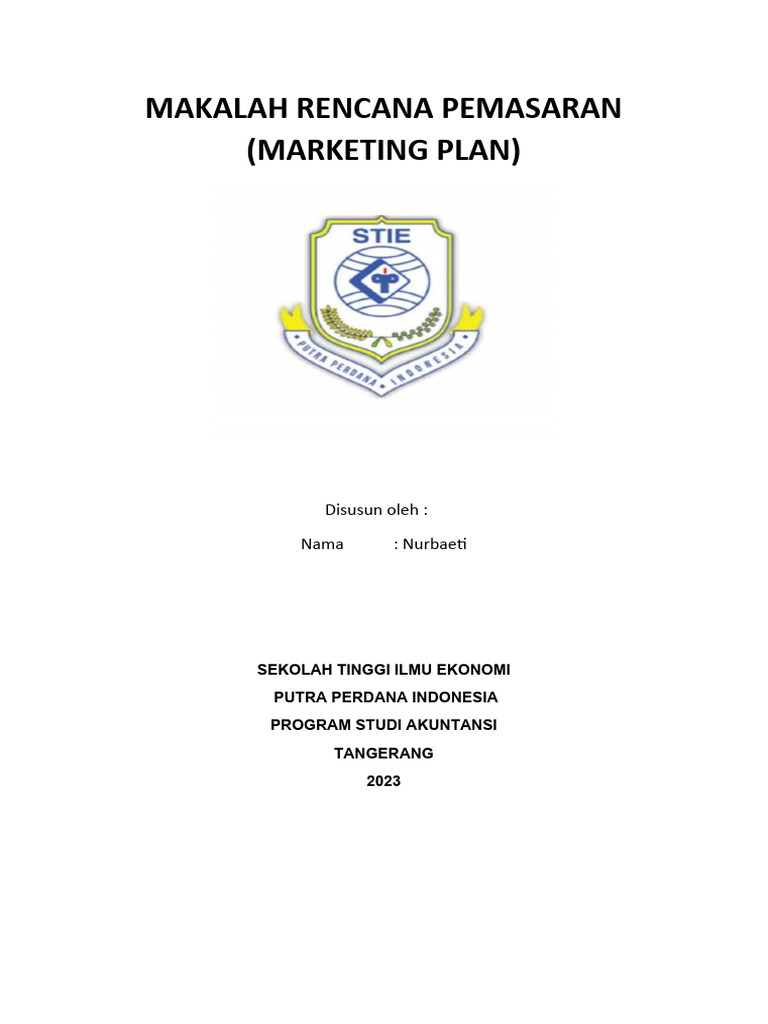 Makalah Rencana Pemasaran | PDF