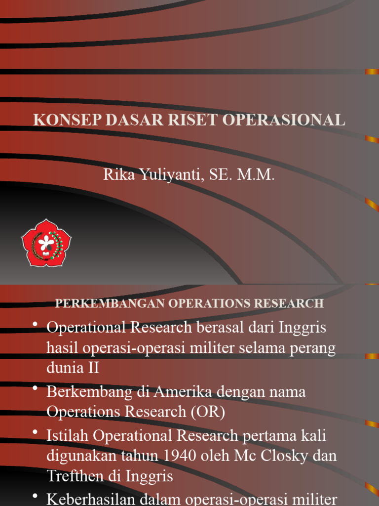 Konsep Dasar Riset Operasional | PDF | Komputer | Bisnis