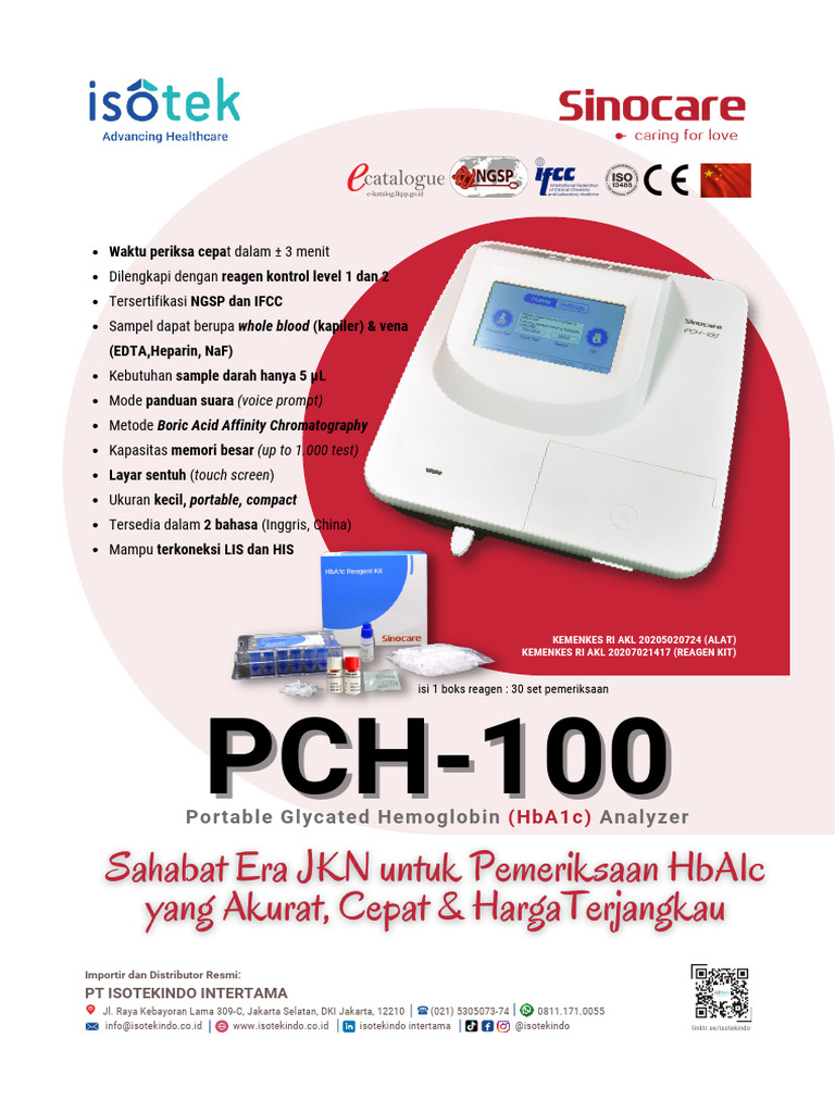 Brosur Sinocare PCH-100 - Bahasa | PDF | Kesehatan Holistik | Sains & Matematika