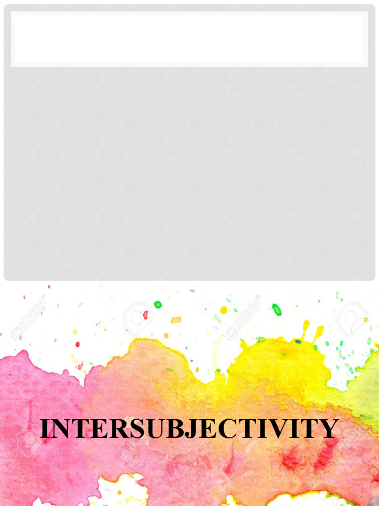 Intersubjectivity From The Ontology of M | PDF | Martin Buber | Psychology