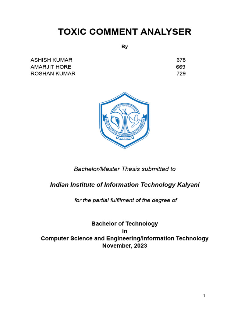 Project Report Toxic Comment Classifier | PDF | Artificial Intelligence ...