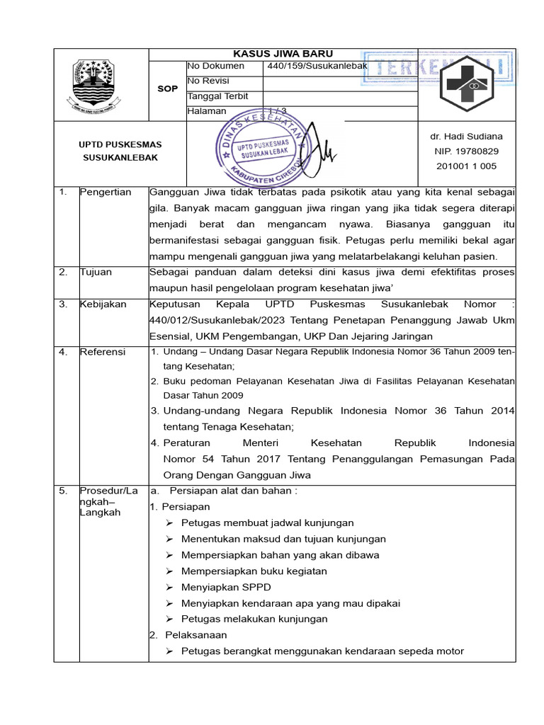 Sop Kasus Jiwa New | PDF