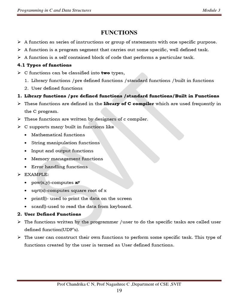 Functions | PDF | Parameter (Computer Programming) | Variable (Computer Science)