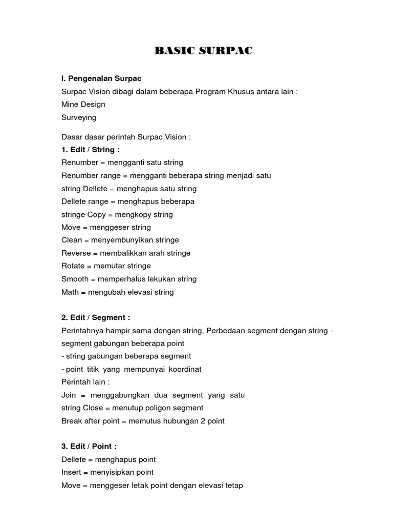 Tutorial Basic Surpac | PDF