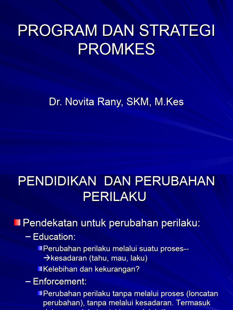 Program Promkes | PDF | Pengembangan Diri | Kesehatan Holistik
