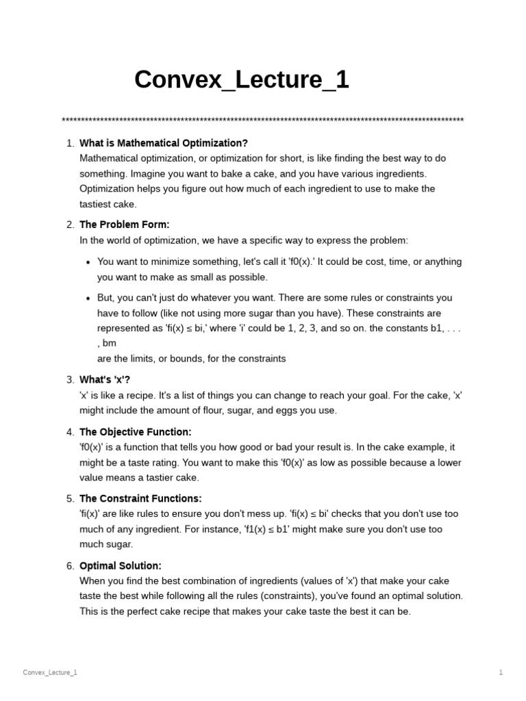 Convex Lecture 1 | PDF | Least Squares | Linear Programming