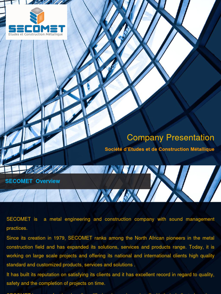 SECOMET Presentation | PDF | Tunisia | Secondary Sector Of The Economy