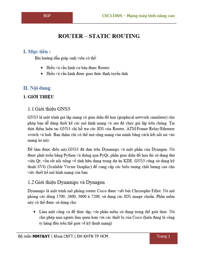 CSC11004 - TLHDTH - Router-Static Routing | PDF