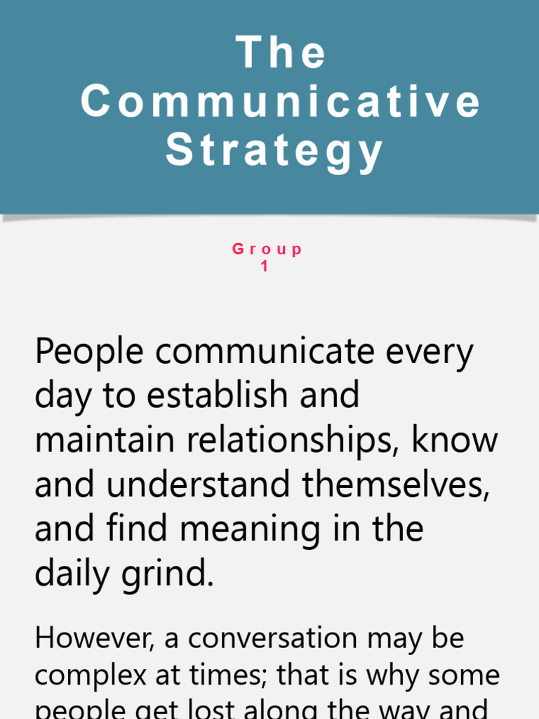 The Communicative Strategy-WPS Office | PDF | Conversation | Communication