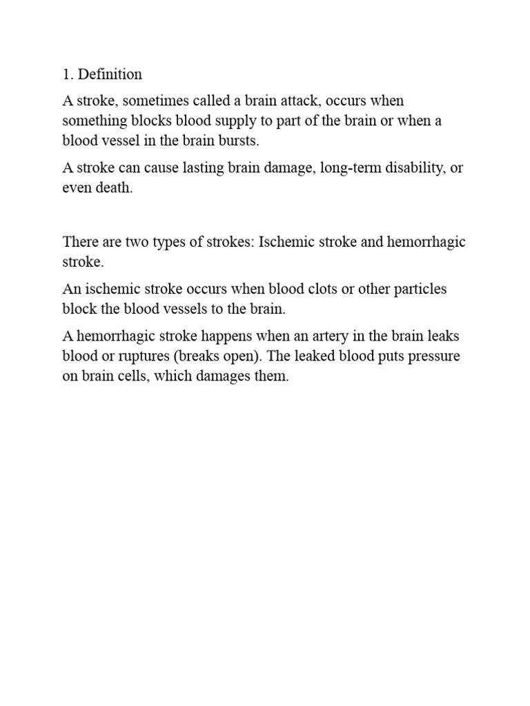 Stroke Types, Symptoms, and Prevention | PDF