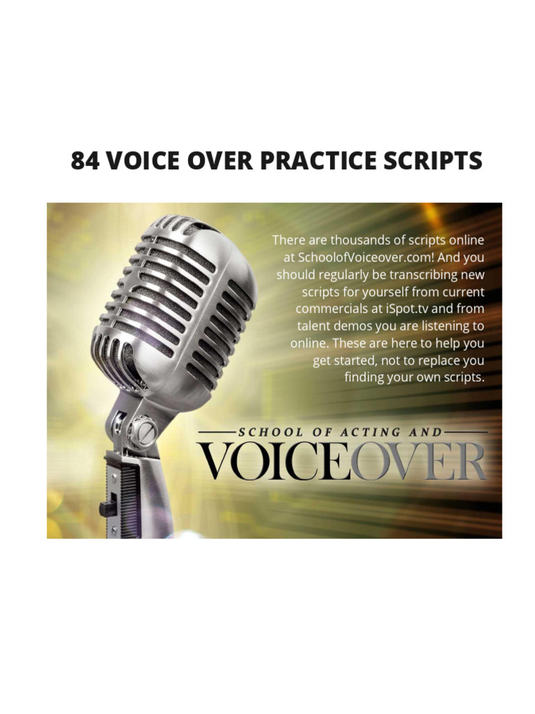 84 Graduate Practice Scripts School of Voiceover | PDF | Salad | Investing
