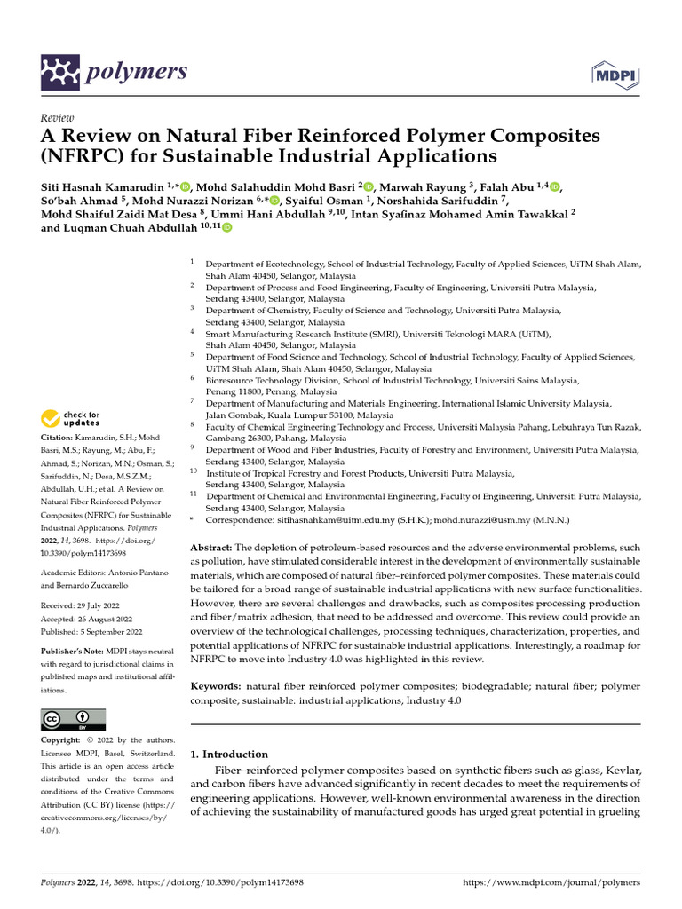 A Review On Natural Fiber Reinforced Polymer Composites | PDF ...