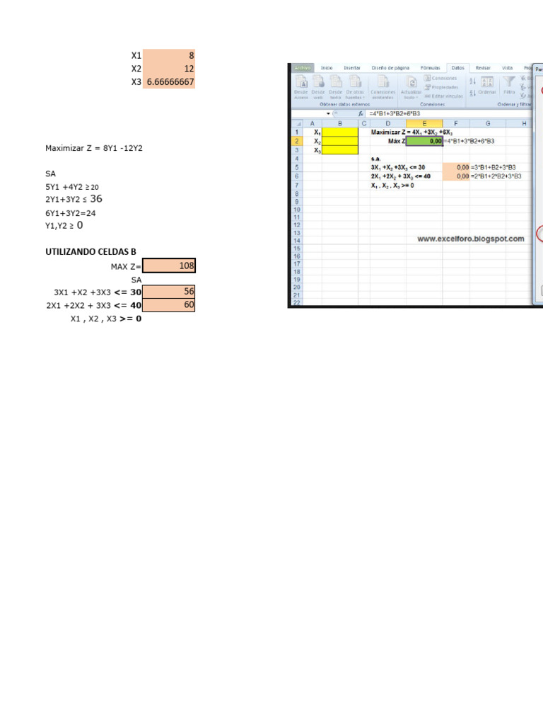 Solver Para Simplex Version 1 Pdf Informática Ciencias De La