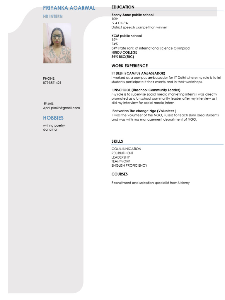 Priyanka RESUME2 | PDF | Career & Growth