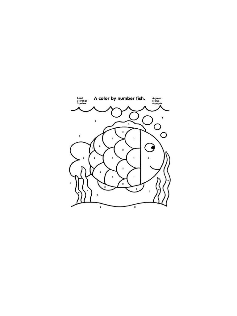 Fish Color by Number Coloring Pages 1 | PDF