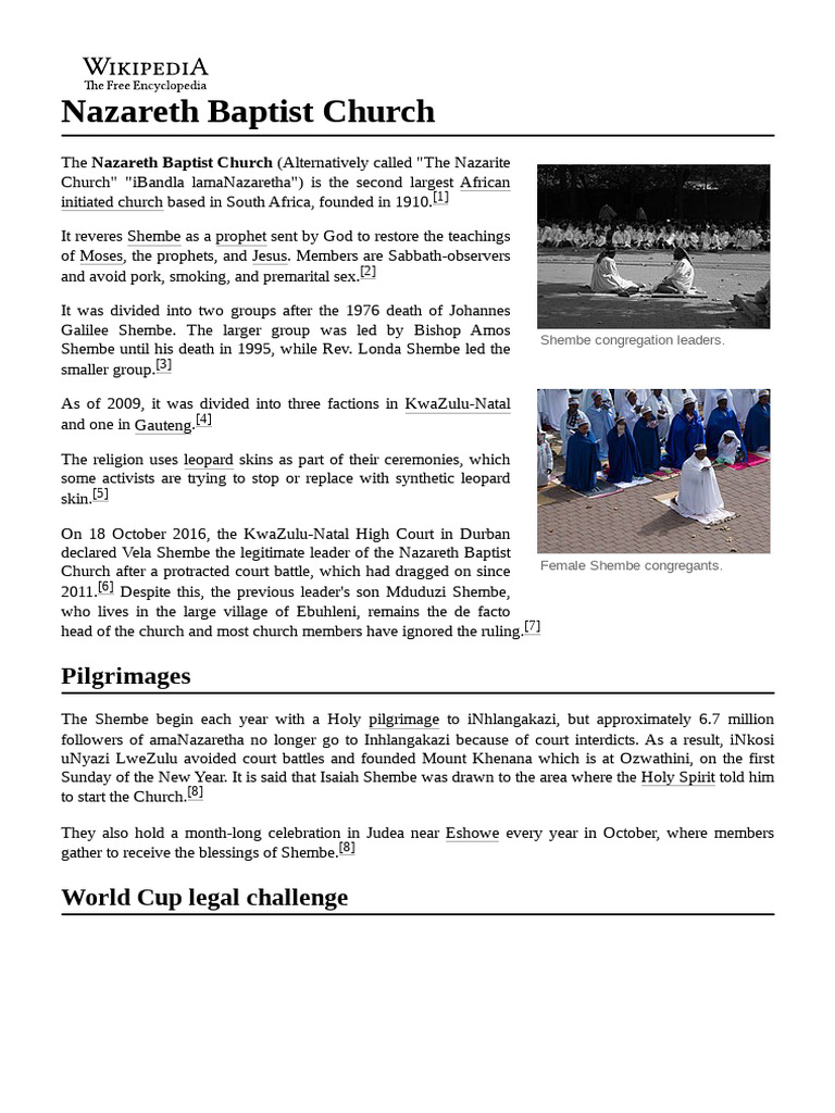 Nazareth Baptist Church | PDF | Christian Movements | Arminianism