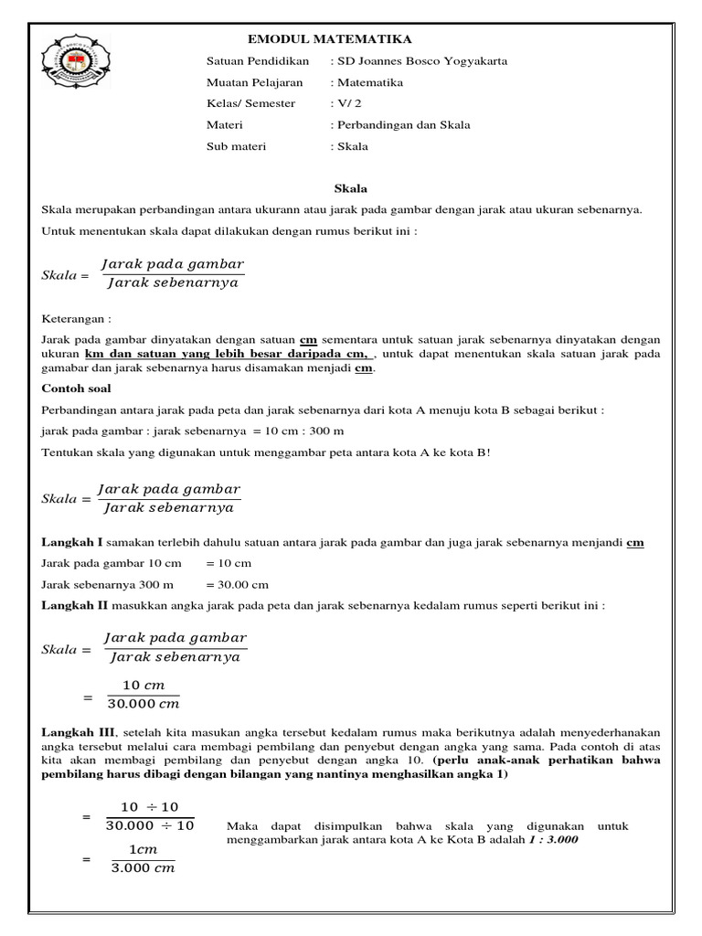 Emodul Matematika Skala | PDF | Metode & Bahan Ajar