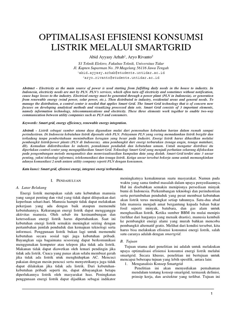 Jurnal IEEE Smartgrid 'OPTIMALISASI EFISIENSI KONSUMSI LISTRIK MELALUI ...
