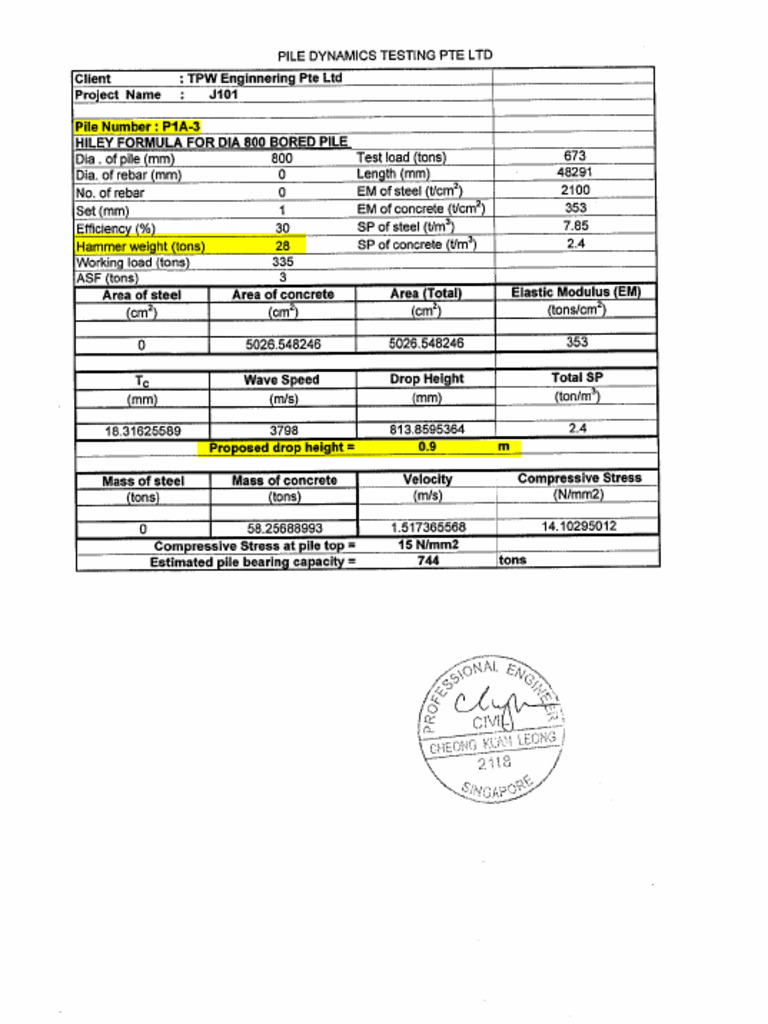 Drop Height Calculation For P1A-3 - Rev A | PDF