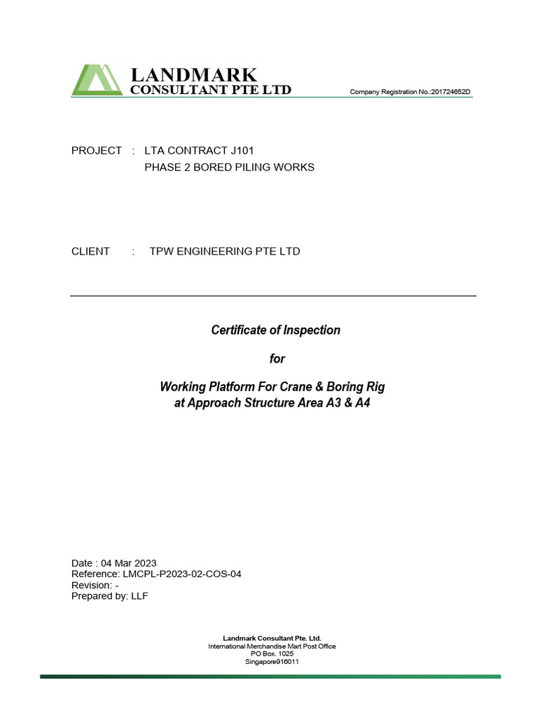 LMCPL-P2023-02-COS-04 - Working Platform - AP Area A3 & A4 | PDF ...