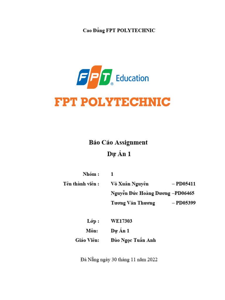 Cao Đẳng FPT POLYTECHNIC | PDF