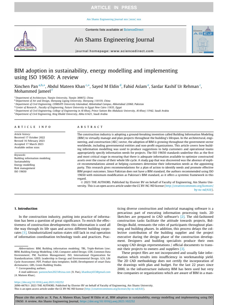 BIM Adoption in Sustainability, Energy Modelling and Implementing Using ... BIM Adoption in Sustainability, Energy Modelling and Implementing Using ...
