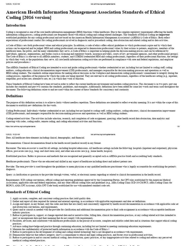 Codingstandards | PDF | Health Care | Medical Diagnosis