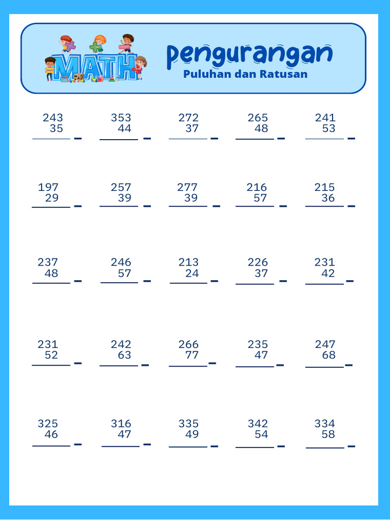 Pengurangan Ratusan Dan Puluhan | PDF