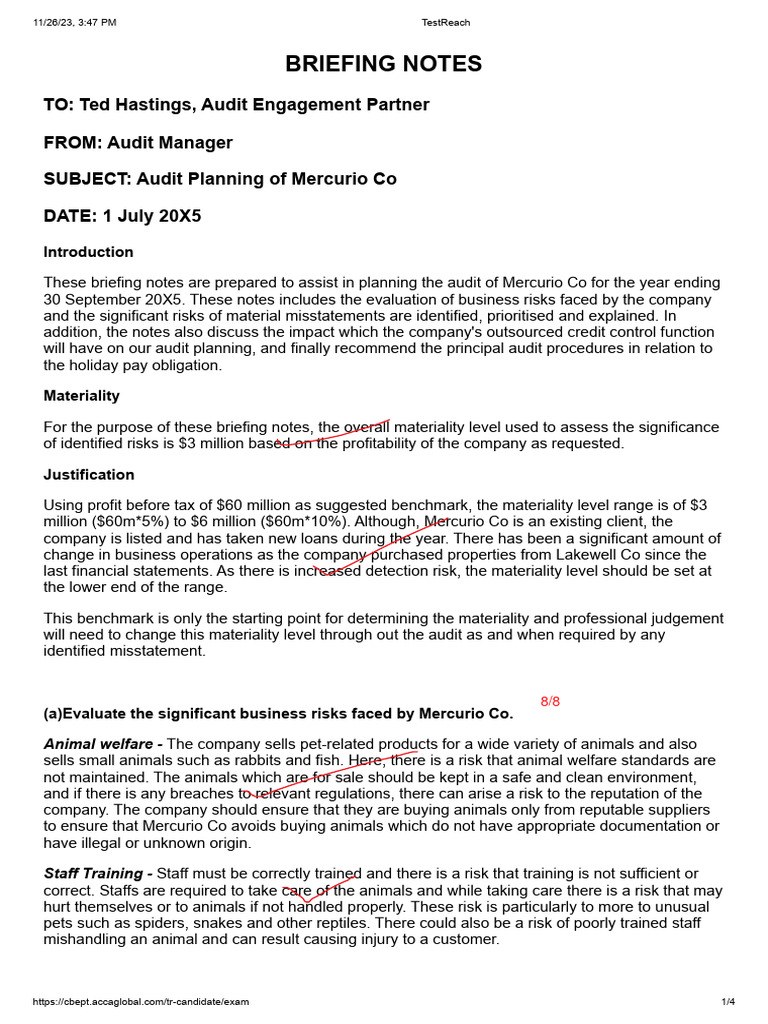 21 - AAA Mock 1 | PDF | Auditor's Report | Financial Audit