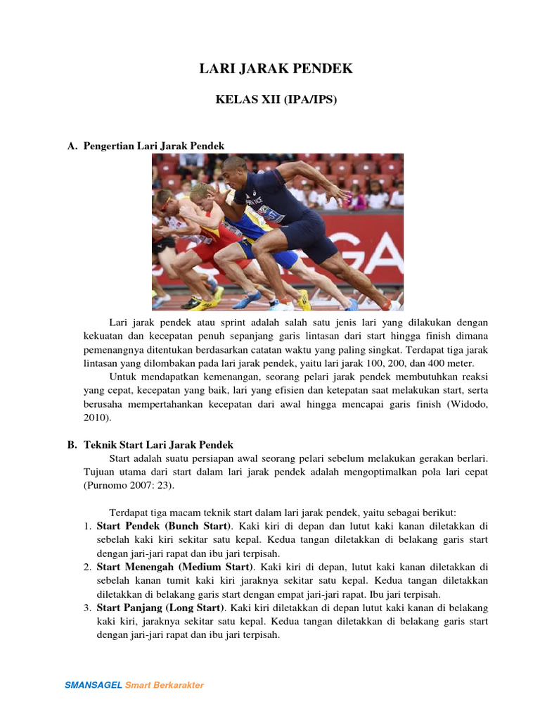 LARI JARAK PENDEK Kelas XII | PDF