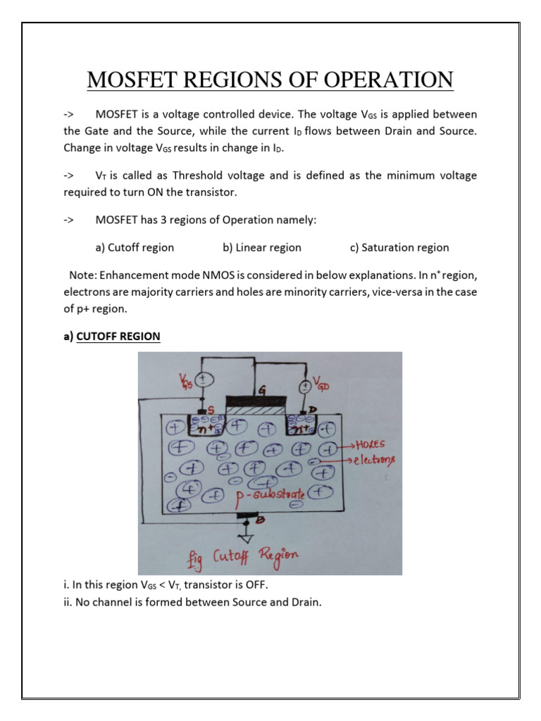 MOSFET Operation in Different Region | PDF | Science & Mathematics ...