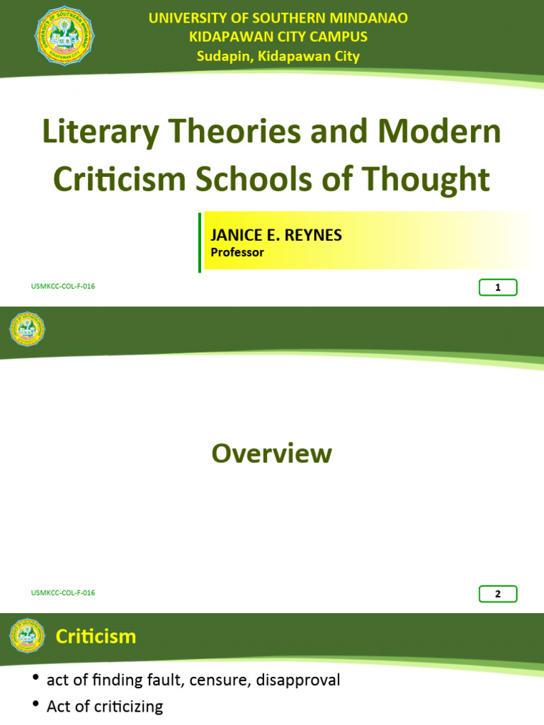 Overview of Literary Theories | PDF | Literary Theory | Literary Criticism