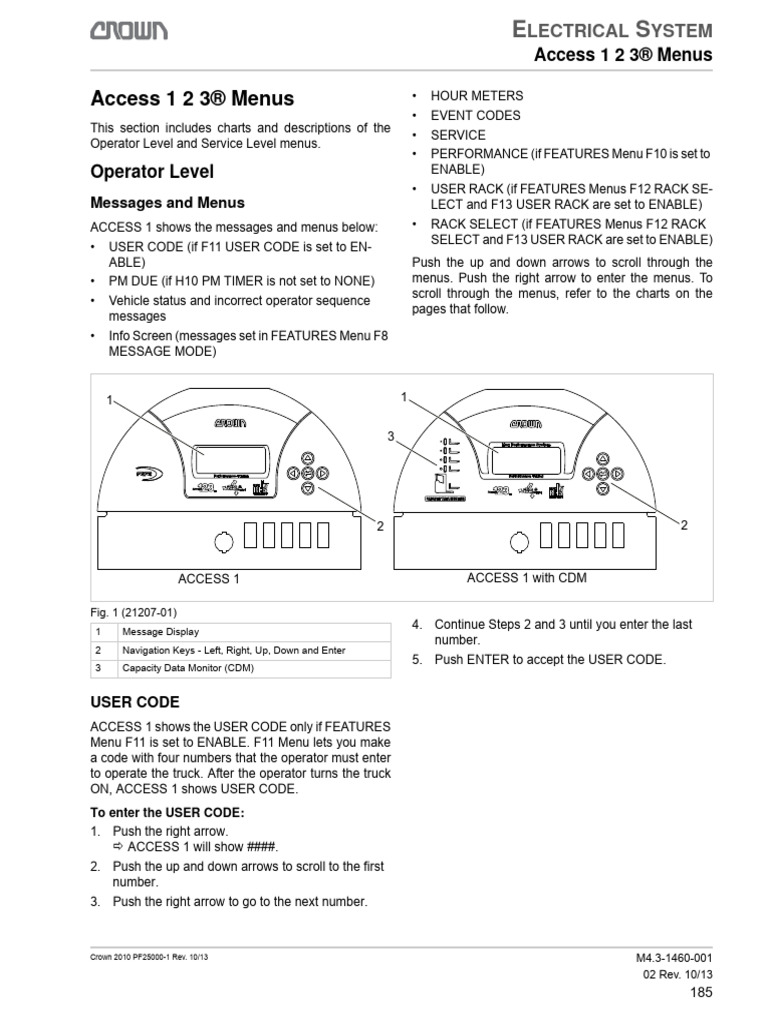 RR5700 Access 1 2 3 Menus (1a379624 - 1a999999) | PDF | Menu (Computing) | Electrical Engineering