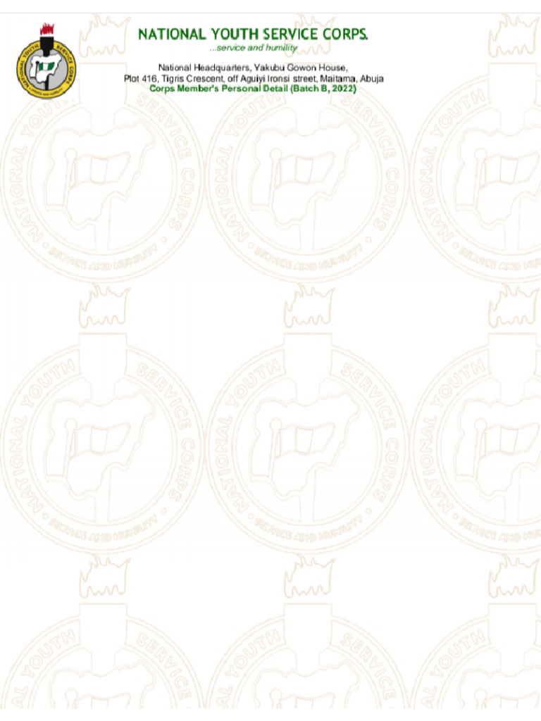 Nysc Hamisu Green Card 2 | PDF