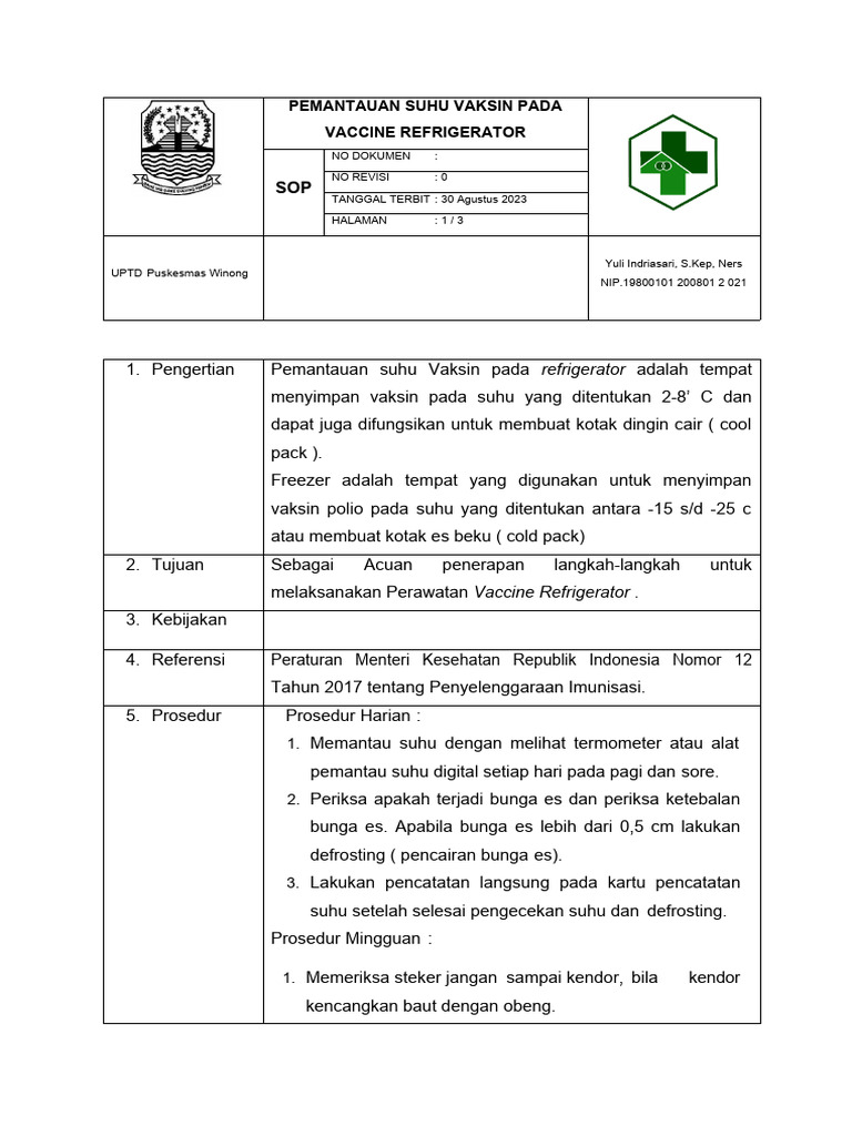 Pemantauan Suhu Vaksin Efektif | PDF | Griya & Taman | Kesehatan Holistik