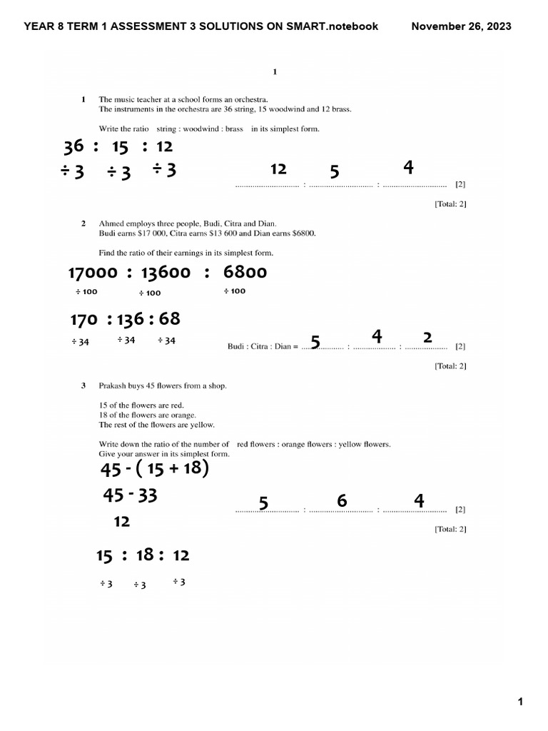 Year 8 Term 1 Assessment 3 Solutions PDF | PDF | Elementary Geometry ...