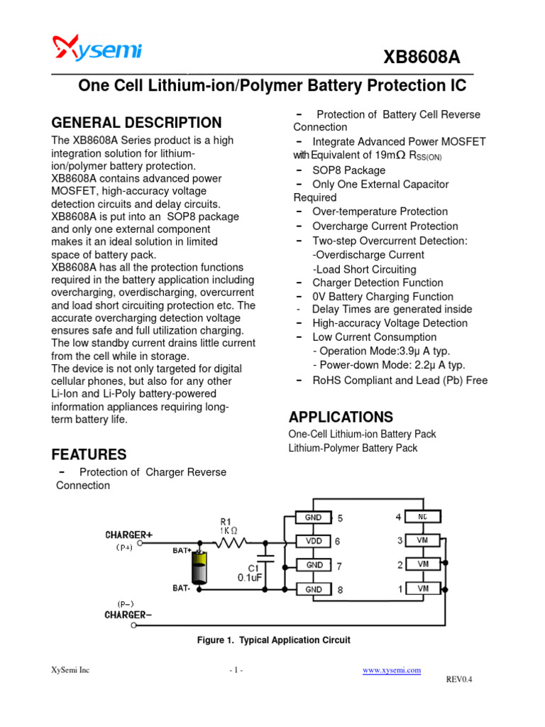 Ic 8608 For Batery | PDF | Battery Charger | Lithium Ion Battery