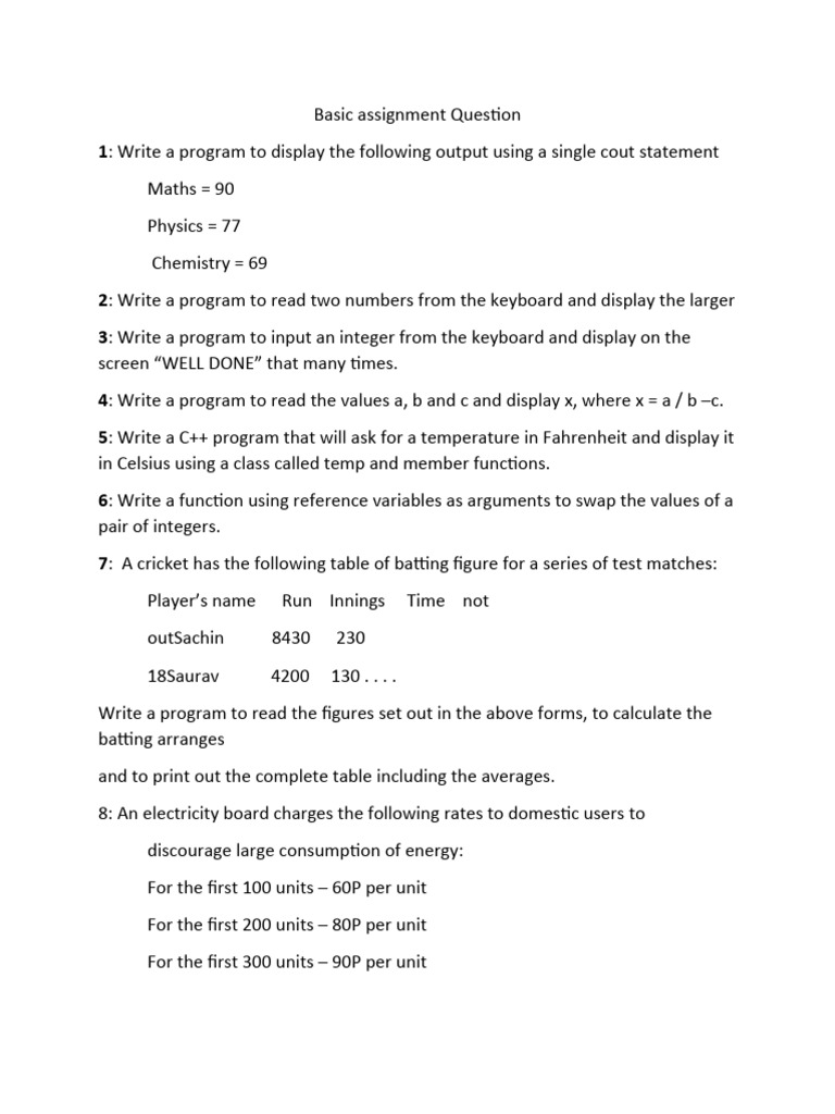 CPP Assignment Q Set 02 | PDF | Method (Computer Programming ... CPP Assignment Q Set 02 | PDF | Method (Computer Programming ...