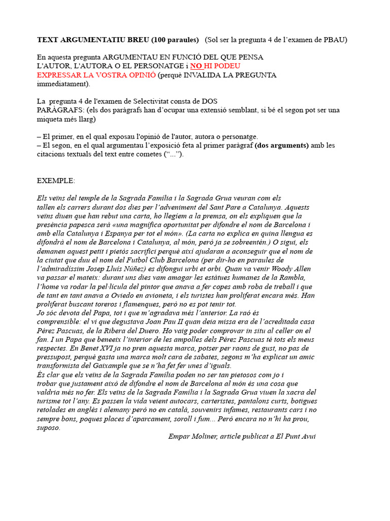 Text Argumentatiu | PDF