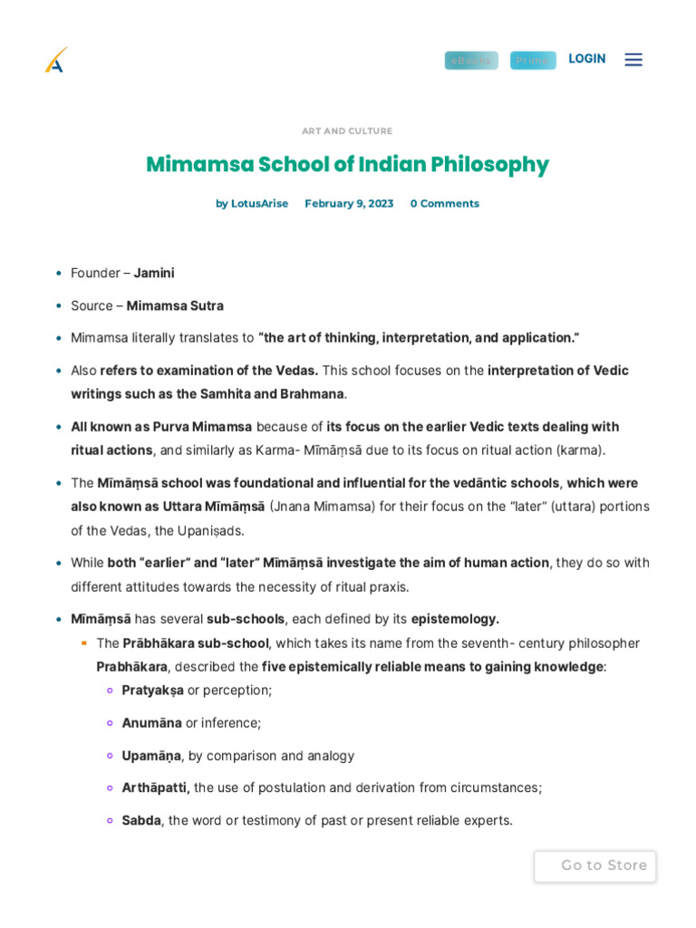 Mimamsa Philosophy: Vedic Rituals & Epistemology | PDF | Sanskrit ...
