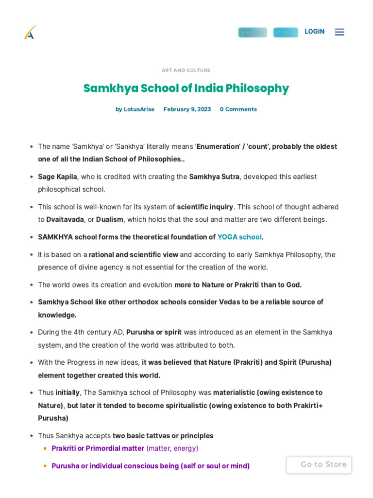 Overview of Samkhya Philosophy | PDF | Eastern Philosophy | Āstika