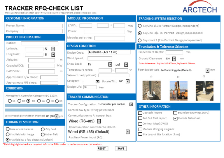 Arctech Solar Tracker Checklist - 2022 | PDF | Applied And Interdisciplinary Physics | Nature