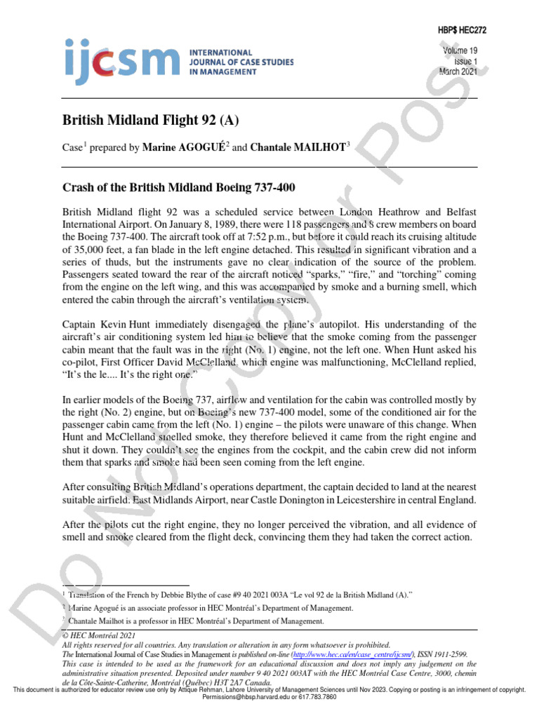 British Midland Flight A | PDF | Aviation | Aviation Safety