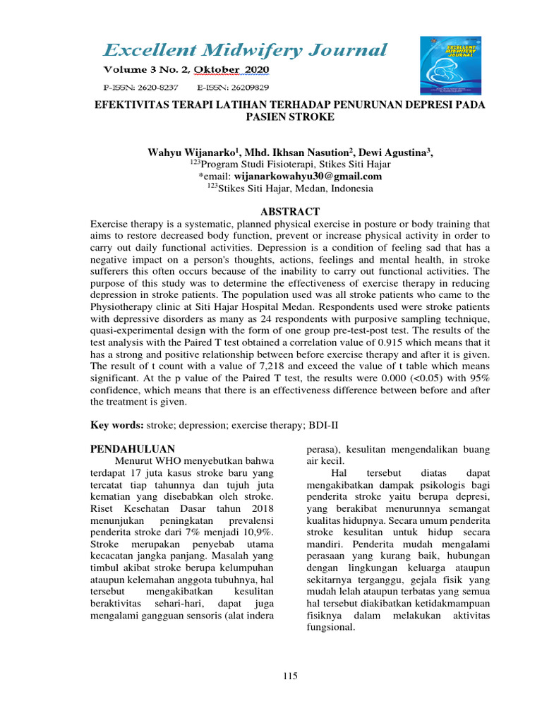 Admin, Jurnal Kevin Fiks | PDF | Physical Therapy | Stroke
