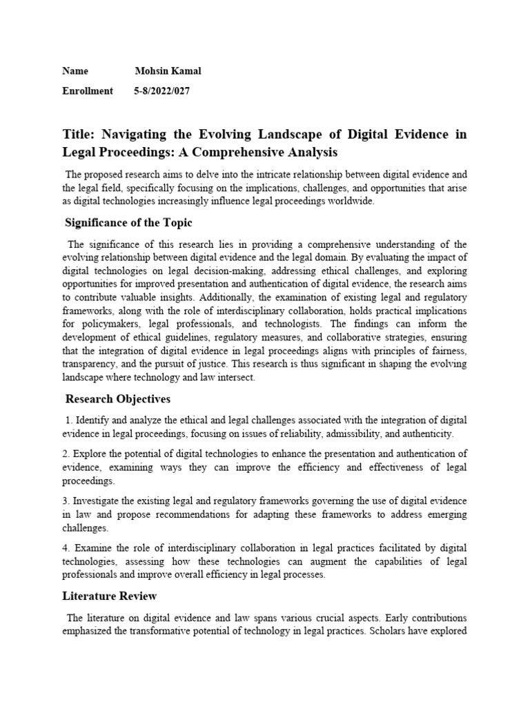 Digital Evidence in Legal Proceedings | PDF | Privacy | Data