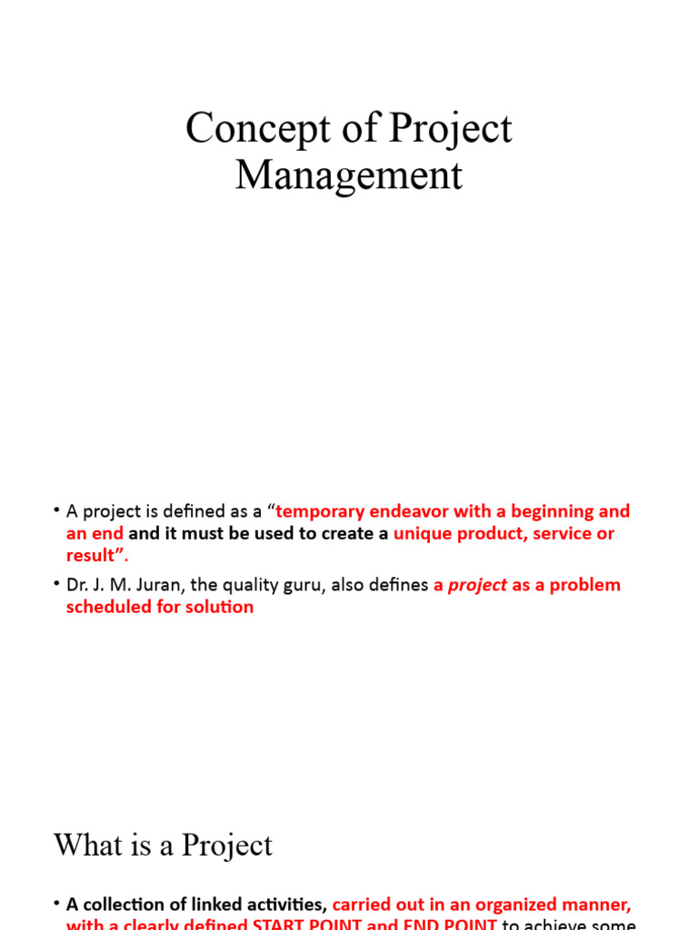 Concept of Project Management | PDF | Project Management